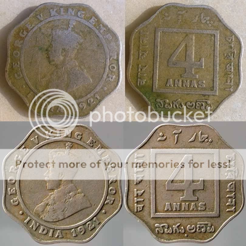 George V - 4 Annas 1921 Calcutta Mint - Mystery Unsolved